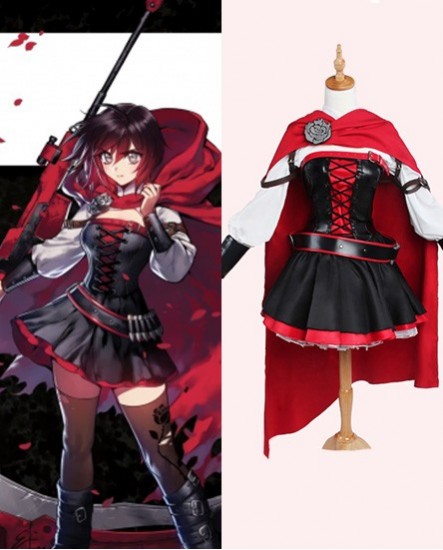 RWBY Ruby Rose Cosplay Costume Anime Girls Cute Cosplay Dress Full Set ...